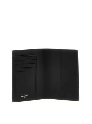 Balenciaga Logo Leather Passport Holder