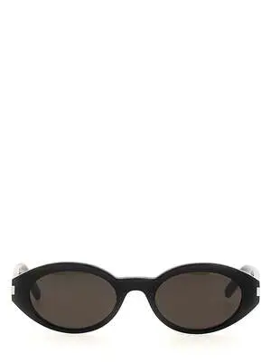 Saint Laurent Acetate Oval Sunglasses - Black