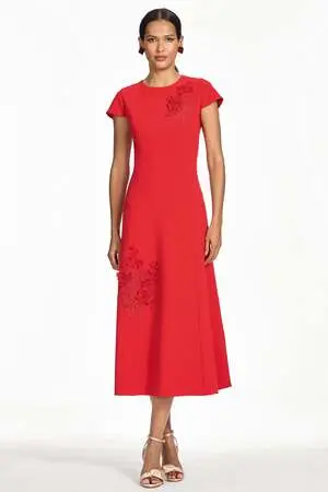 Sachin & Babi Remi Midi Dress With Floral Appliqués