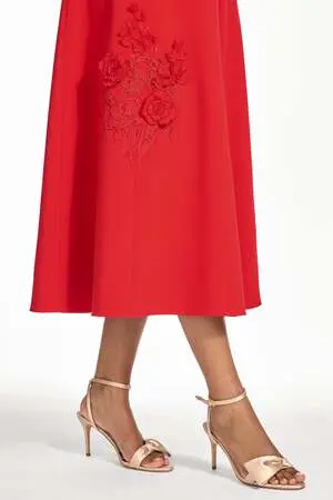 Sachin & Babi Remi Midi Dress With Floral Appliqués