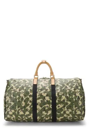 LOUIS VUITTON Takashi Murakami X Monogramouflage Keepall Bandouliere Bag 55