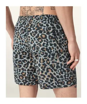 ALLSAINTS Silesia Leopard Print Slim Fit Swim Shorts - Clouded Grey