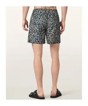 ALLSAINTS Silesia Leopard Print Slim Fit Swim Shorts - Clouded Grey
