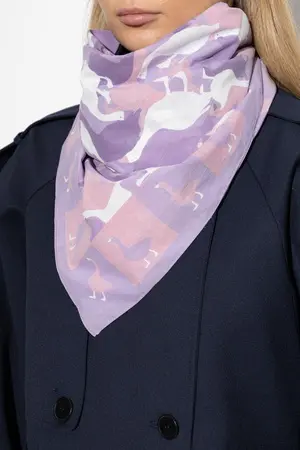 Moschino Duck Print Scarf - Purple
