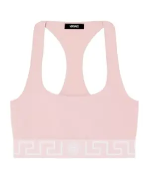 Versace Greca Border Scoop Neck Triangle Bra - Pink