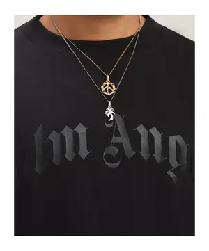 Palm Angels Curved Logo Printed Crewneck T-shirt