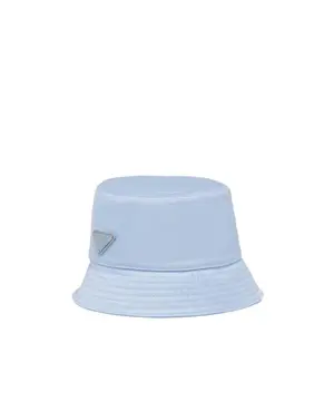 Prada Prada Logo Plaque Bucket Hat Light Blue