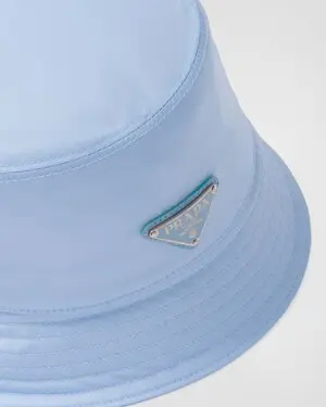 Prada Logo Plaque Bucket Hat - Light Blue