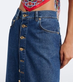 Dolce & Gabbana Denim Tiered Maxi Skirt