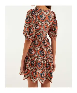 Farm Rio Floral-print Tiered Mini Dress