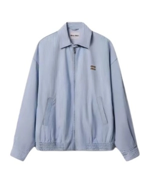 Miu Miu Striped Jacket With Spread Collar
