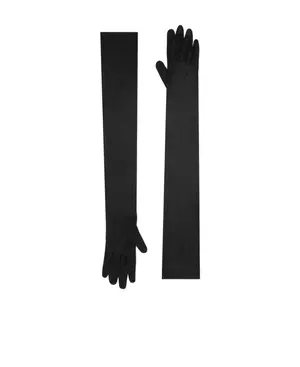 Dolce & Gabbana Silk Long Gloves - Black