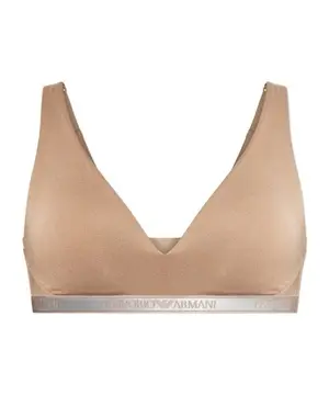 Emporio Armani Logo Elastic Triangle Bra - Nude