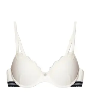 Emporio Armani Lace Trim Underwired Bra - White