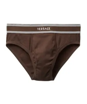 Versace Ribbed Jersey Briefs - Brown