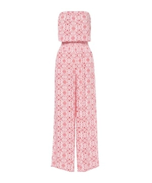 Melissa Odabash Naomi Strapless Printed Cotton Jumpsuit