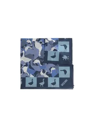 Moschino Animal Print Scarf - Blue