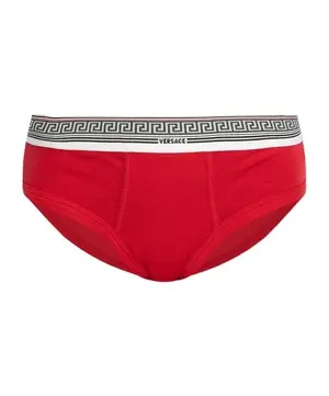 Versace Logo Waist Briefs - Red