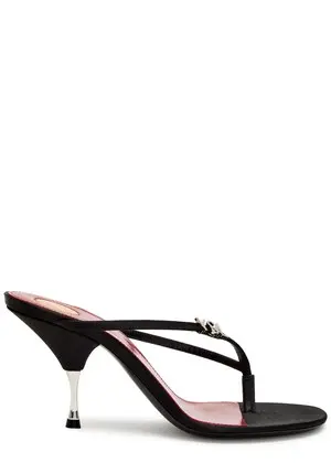 Saint Laurent Jerry 80 Crystal-embellished Sandals - Black