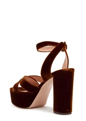 GIANVITO ROSSI Velvet Platform Sandals