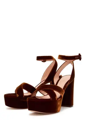 GIANVITO ROSSI Velvet Platform Sandals