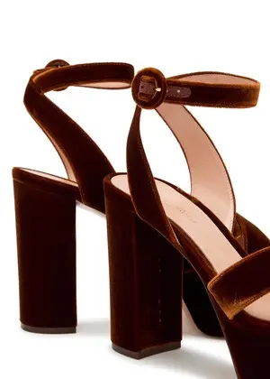 GIANVITO ROSSI Velvet Platform Sandals