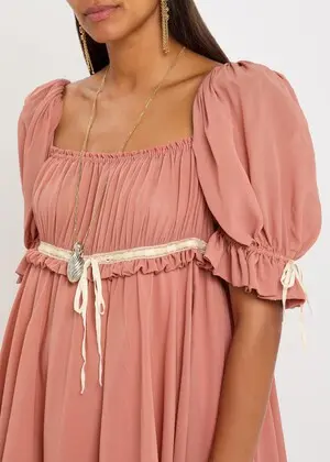 Chloé Gathered Silk-georgette Mini Dress
