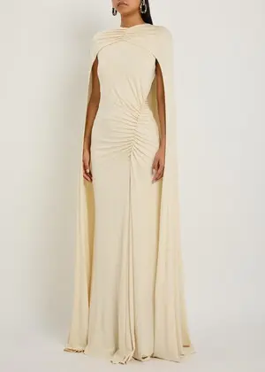 Simkhai Demi Draped Cape Jersey Gown