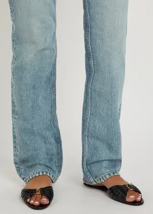 Saint Laurent Babylone Pleated Leather Sandals