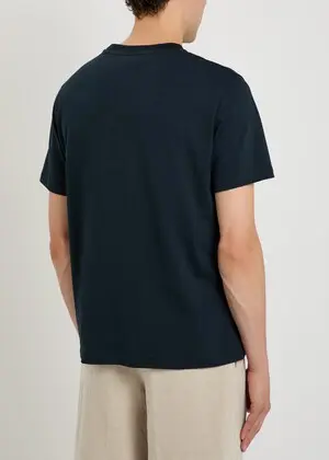 A.p.c. Rue Madame Logo-embroidered Cotton T-shirt - Navy