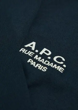 A.p.c. Rue Madame Logo-embroidered Cotton T-shirt - Navy