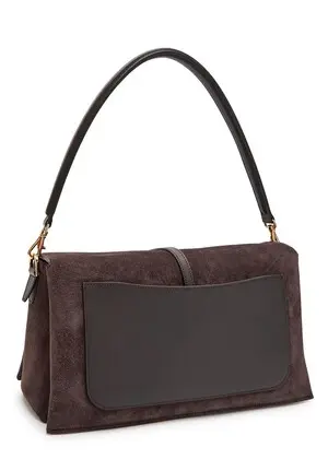 TOD'S Suede Shoulder Bag - Dark Brown