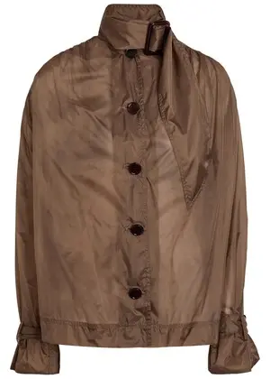 Saint Laurent Nylon Jacket With Tie Detail