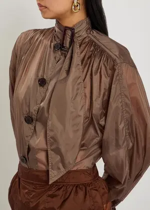 Saint Laurent Nylon Jacket With Tie Detail