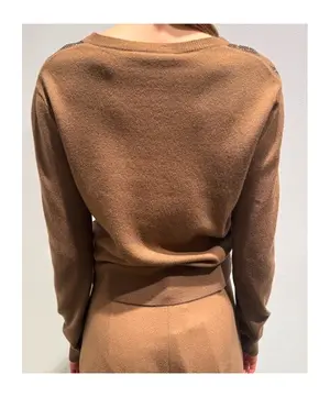 Max Mara Argyle-pattern Stud-embellished Sweater