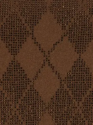 Max Mara Argyle-pattern Stud-embellished Sweater - Chestnut