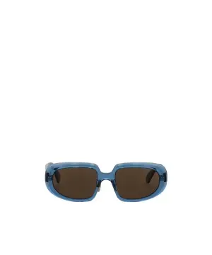 Loewe Mini Anagram Steps Rectangular Sunglasses - Blue