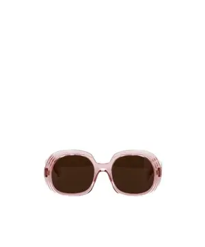 Loewe Mini Anagram Steps Square Sunglasses - Pink