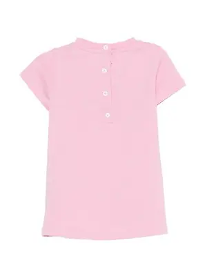 Balmain Round Neck Short Sleeve Dress With Letter Details