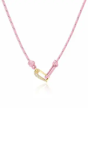VICE VERSA 14k Yellow Diamond Lock It On Baby Pink Cord - Gold