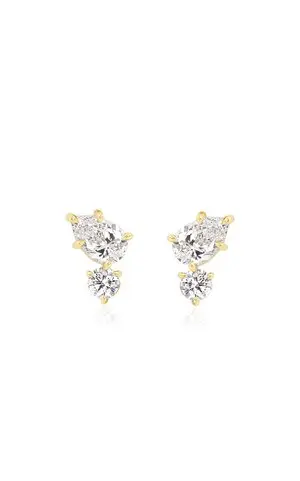 VICE VERSA 14k Yellow Diamond Stud Earrings - Gold