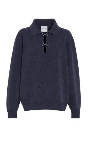BARRIE Cashmere Sparkling Cross Polo Sweater