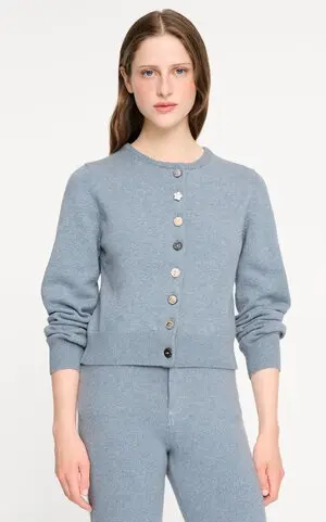 BARRIE Cashmere Mismatch Buttons Cardigan