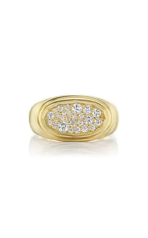 VICE VERSA 14k Yellow Pavé Diamond Pinky Ring - Gold