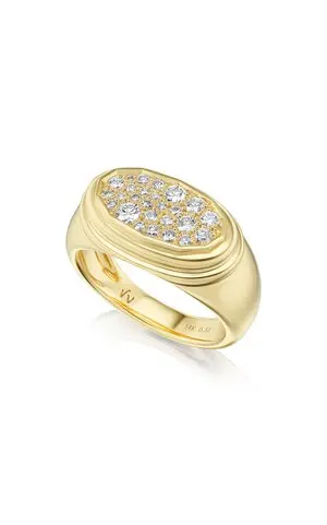 VICE VERSA 14k Yellow Pavé Diamond Pinky Ring