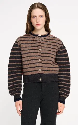 BARRIE Cashmere Chunky Stripes Cardigan