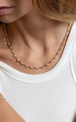 VICE VERSA 14k Yellow Louise Line Necklace