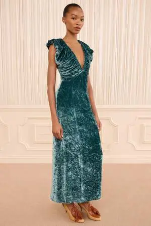 Ulla Johnson Astra V Neck Velvet Dress