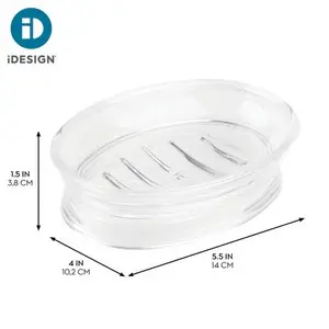 IDESIGN Soap Dish For Bathroom Sinkelevated Oval Stand For Countertop