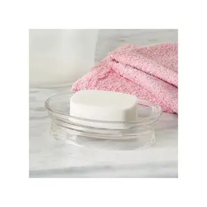 IDESIGN Soap Dish For Bathroom Sinkelevated Oval Stand For Countertop